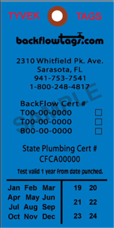 Backflow and Fire Inspection Tags